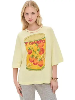 Free People Graphic Print Cotton T-shirt - Lemon Water Combo