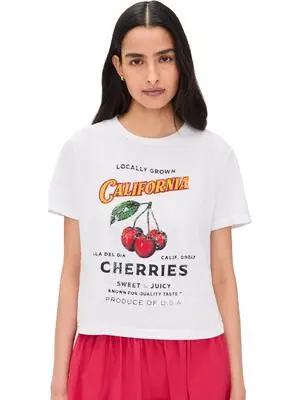 SUNNY SOMEWHERE Printed Jersey Tee - White