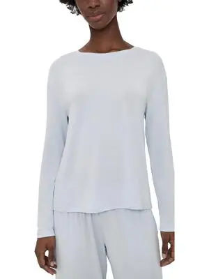 Eberjey Gisele Long Sleeve Top - Ice Blue