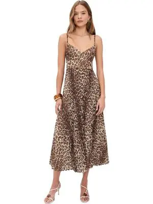 Zimmermann Sunray Pleated Picnic Dress - Leopard