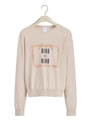 Dior Silk Knit Book Cover Sweater - Beige And Black Silk Knit