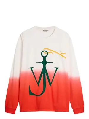 JW Anderson Dip Dye Anchor Embroidered Cotton T-shirt - Multicoloured 1