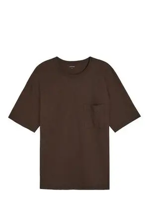 LEMAIRE Boxy Cotton And Linen-blend T-shirt - Brown