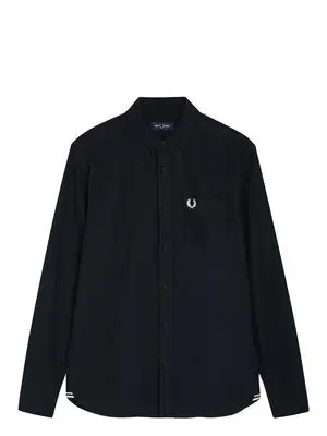 Fred Perry Oxford Logo-embroidered Cotton Shirt - Navy