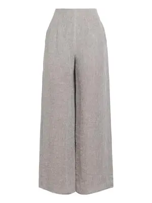 EMPORIO ARMANI Wide-Leg Linen-Blend Trousers