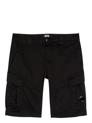 C.P. COMPANY Logo Stretch-cotton Cargo Shorts - Black