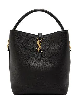 Saint Laurent Le 37 Grained Leather Bucket Bag - Black