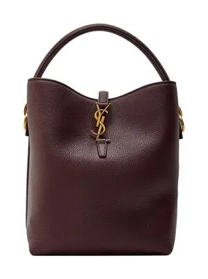 Saint Laurent Le 37 Grained Leather Bucket Bag - Burgundy