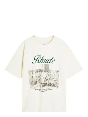 Rhude Virgin Islands Script Printed Cotton T-shirt - White