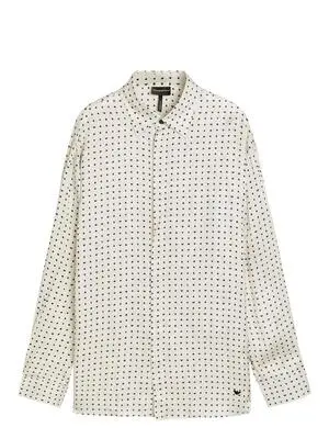 Emporio Armani Patterned Satin Shirt - White