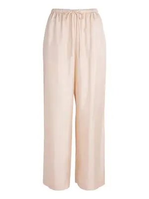 RÓHE Silk Relaxed Straight Trousers - Rose Gold
