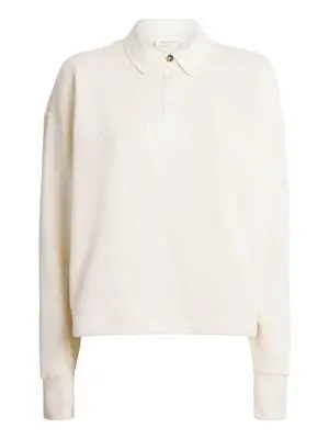 Rag & Bone Cotton Terry Vintage Polo Sweatshirt - Beige