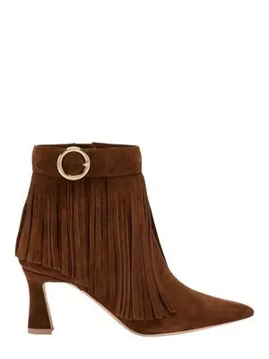 MALONE SOULIERS Suede Fringed Donni Ankle Boots - Brown