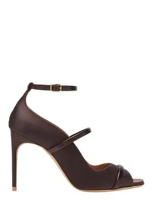MALONE SOULIERS Satin Cynthia Heeled Sandals 90 - Brown