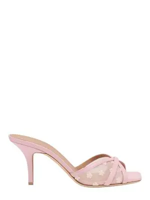 MALONE SOULIERS Perla 70 Mesh And Leather Mules - Pink