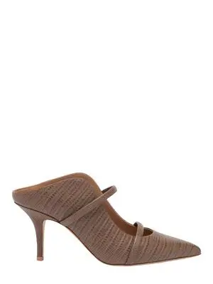 MALONE SOULIERS Maureen Croc-embossed Mules - Nude