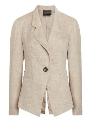 EMPORIO ARMANI Fitted Linen-Blend Blazer