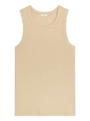 JOSEPH Ribbed Stretch-cotton Tank - Beige