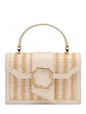 MALONE SOULIERS Mini Raffia Audrey Top-handle Bag - Beige
