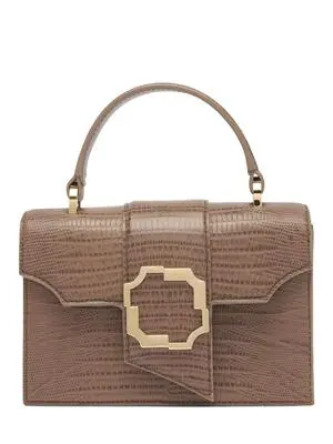 MALONE SOULIERS Mini Croc-embossed Aubrey Top-handle Bag - Nude
