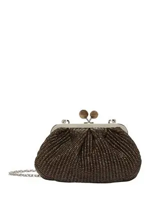Max Mara Small Woven Pasticcino Clutch Bag - Brown