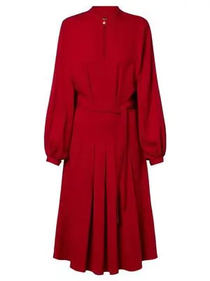 Loro Piana Haileen Silk And Wool Crêpe Cady Midi Dress - Red