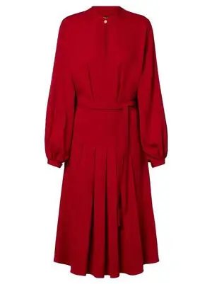 Loro Piana Haileen Silk And Wool Crêpe Cady Midi Dress - Red