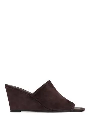 ST AGNI Suede Bandeau Wedge - Coffee