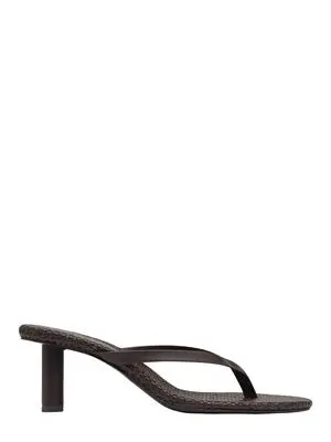 ST. AGNI Woven Thong Heel - Coffee