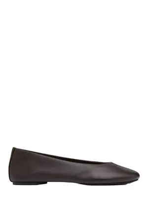 ST AGNI Low Scoop Ballerina Flat - Coffee