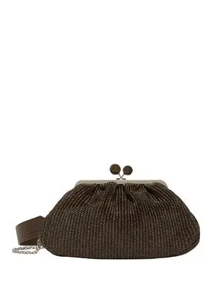 Max Mara Woven Pasticcino Clutch Brown