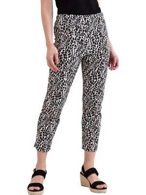 PHASE EIGHT Printed Cropped Trousers - Black/ivory
