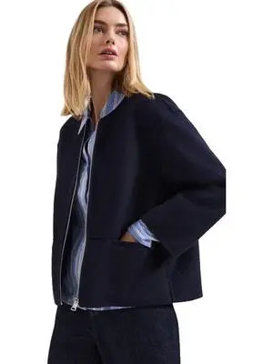 PHASE EIGHT Georgie Wool-blend Boxy Jacket - Navy