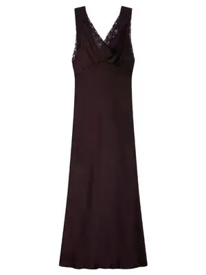 Sandro Lace V-neck Maxi Dress - Brown