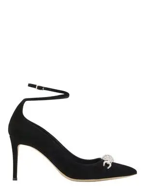 GIUSEPPE ZANOTTI Crystal-embellished Suede Pumps - Black