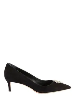 GIUSEPPE ZANOTTI Crystal-embellished Leather Pumps - Black