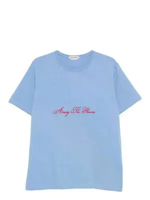 JW Anderson Lettring-embroidery T-shirt - Blue