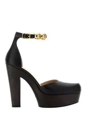 CHLOÉ Beaded Leather Platform Pumps