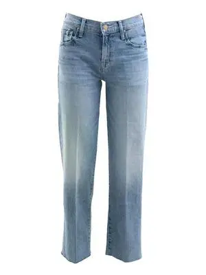 MOTHER Frayed Hem Jeans - Blue