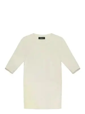 Fabiana Filippi Tulle-trimmed Knit T-shirt - Neutrals