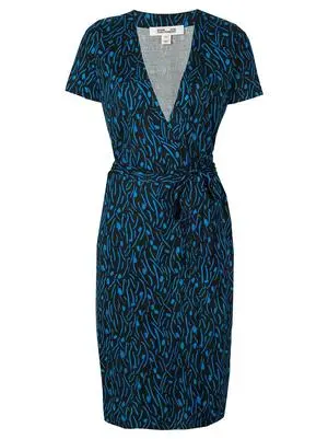Diane Von Furstenberg Embroidered Silk Wrap Dress - Black