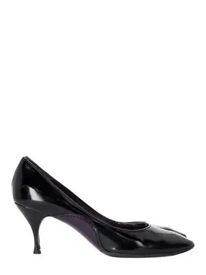 Celine Pointed-toe Kitten Heel Pumps - Black