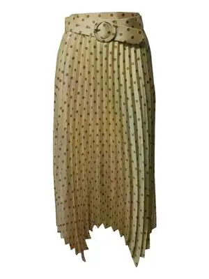 Sandro Pleated Belted Maxi Skirt - Neutrals