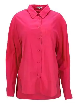 REFORMATION Will Button Oversized Shirt - Pink