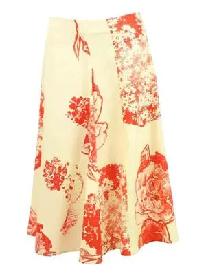 Stella McCartney Floral Midi Skirt - Neutrals