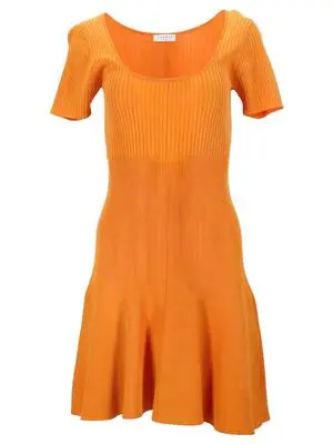 Sandro Ribbed-knit Mini Dress - Orange
