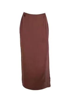 REFORMATION Side-slit Midi Skirt - Brown