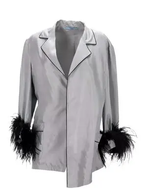Prada Feather-cuff Jacket - Grey