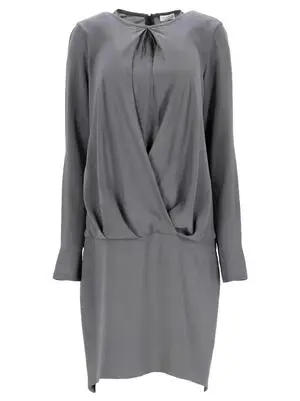 Brunello Cucinelli Draped Mini Dress - Grey