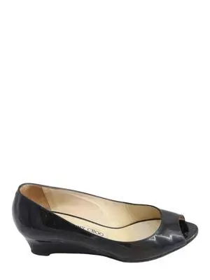 JIMMY CHOO Baxen Peep-toe Wedge Sandals - Black